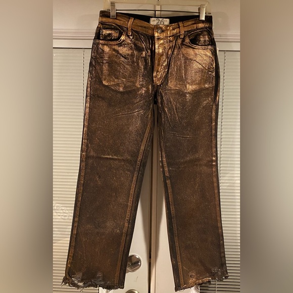We The Free | Jeans | We The Free Maggie Metallic Coated Jeans | Poshmark